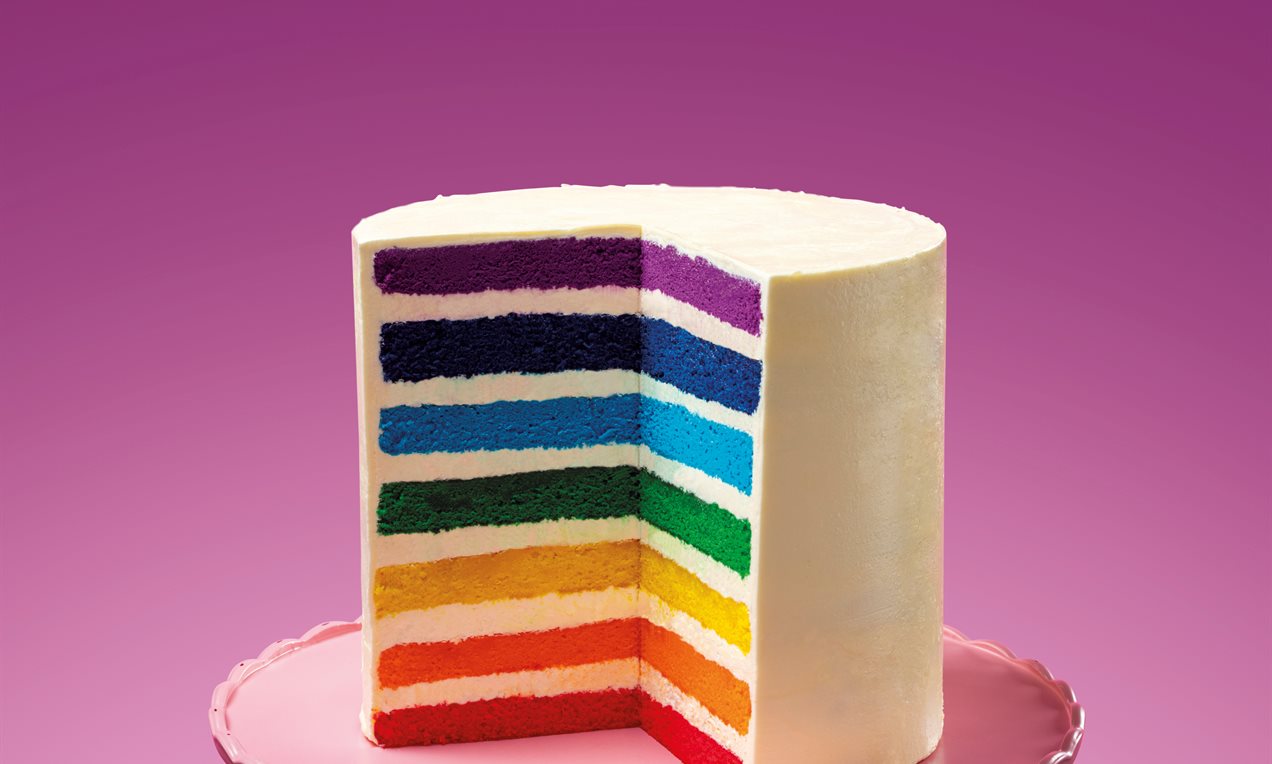 Tort curcubeu Rainbow Cake Rețeta | Dr. Oetker