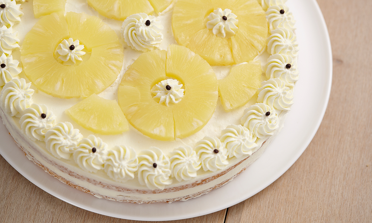 Tort cu brânză proaspătă și ananas Rețeta | Dr. Oetker