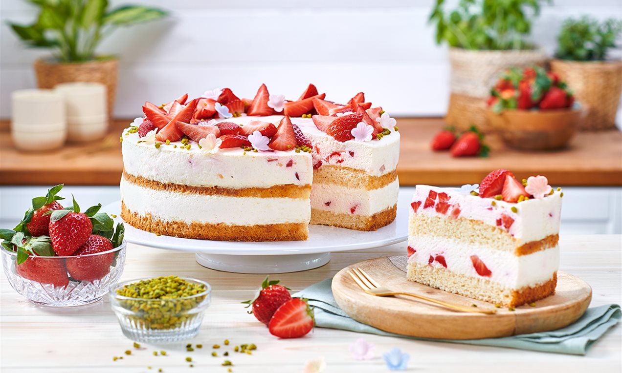 Tort vegan cu căpșuni Rețeta | Dr. Oetker